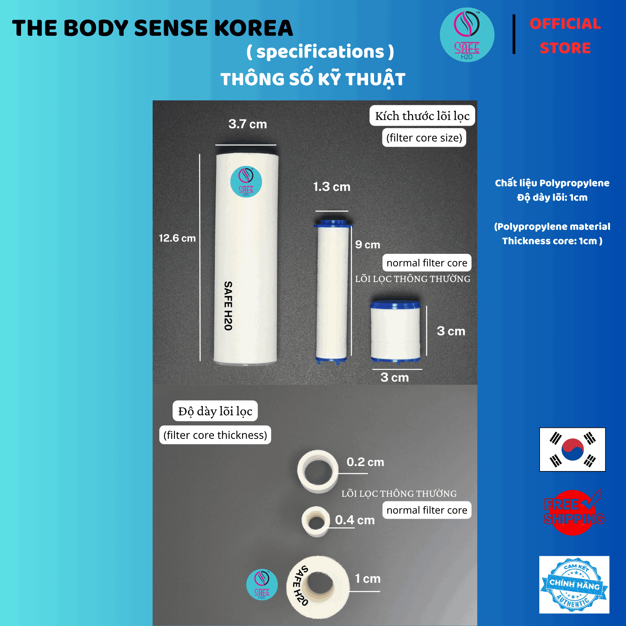 COMBO 2: Lõi lọc nước Safe H20 ( đi kèm vitamin gel)