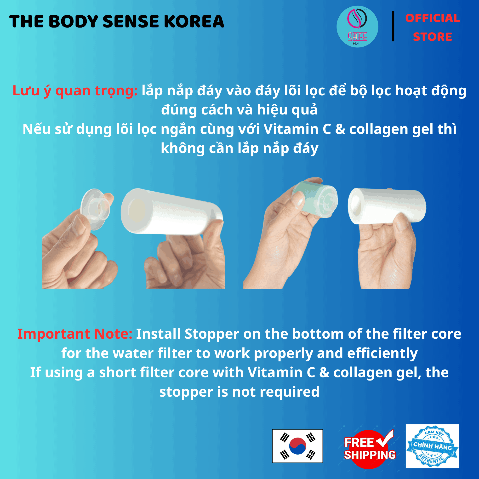 COMBO 2: Lõi lọc nước Safe H20 ( đi kèm vitamin gel)
